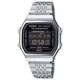 Smartwatch CASIO VINTAGE, silber (edelstahlfarben, edelstahlfarben), Smartwatches, Smartwatch, Armbanduhr, Herrenuhr, Damenuhr, Bluetooth,Stoppfunktion,Schrittz&auml;hler
