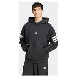 Kapuzensweatshirt Adidas SPORTSWEAR "M FI 3S HD", Herren, Gr. M, schwarz, Obermaterial: 67% Polyester, 33% Baumwolle, normal, Rundhals, Sweatshirts