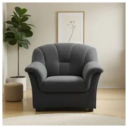 Sessel DOMO collection "Flores", grau (dunkelgrau), B:92cm H:84cm T:82cm, 100% Polyester, Sessel, Sessel, wahlweise mit Federkern (nicht bei Microfaser PRIMABELLE-Struktur)