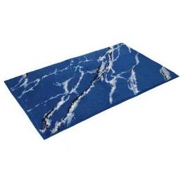 Badematte Vossen "&raquo;Marble&laquo;", blau (tiefblau), H:16mm, Polyacryl, Badematten, Badematte