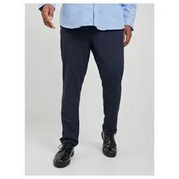 Jack & Jones PlusSize Chinohose "JPSTMARCO JJCOOPER CHINO NOOS PLS", Herren, Gr. 46 (6XL), L&auml;nge 32, blau (navy blazer), Web, Obermaterial: 52% Polyester, 21% Nylon, 17% Viskose, 10% Elasthan, JACK & JONES PLUSSIZE, unifarben, slim fit kn&ouml;chellang, Hosen Chinohose
