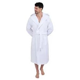 WEWO-Fashion Unisex-Bademantel WEWO FASHION "3004, ideal f&uuml;r Sauna & Spa, Hotelbademantel, Morgenmantel" Gr. L, wei&szlig;, L:125cm, Frottier, Hausm&auml;ntel, klassisch elegant