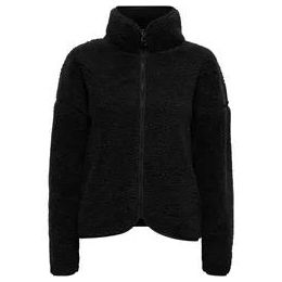 Sweatjacke oxmo "Pl&uuml;schjacke OXTonje", Damen, Gr. S, schwarz, Obermaterial: 100% Polyester PES., Jacken Sweatjacke