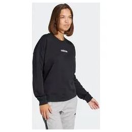 Sweatshirt Adidas SPORTSWEAR "ESSENTIALS LINEAR FRENCH TERRY", Damen, Gr. S, schwarz-wei&szlig; (schwarz, wei&szlig;), Obermaterial: 55% Baumwolle, 36% Polyester, 9% Viskose, Rundhals, angesetztes B&uuml;ndchen, Sweatshirts Sweatshirt