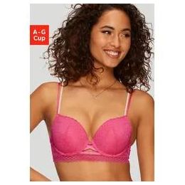 Push-up-BH Vivance "Viola", Damen, Gr. 80, Cup C, pink (pink, ros&eacute;), Spitze, Obermaterial: 87% Polyamid, 13% Elasthan, BHs Push-up-BH, mit Spitze aus anteilig recyceltem Polyamid, sexy Dessous