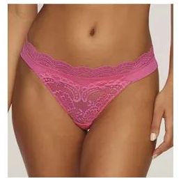 String Lascana "Valentina", Damen, Gr. 44/46, pink, Mesh, Obermaterial: 87% Polyamid, 13% Elasthan, k&ouml;rpernah, Unterhosen String, aus dezent transparenter Spitze