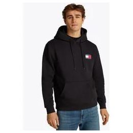 Tommy Hilfiger Sweatshirt TOMMY JEANS "TJM REG ESSENTIAL FLAG HOOD EXT", Herren, Gr. XXL, schwarz, Sweatware, Obermaterial: 100% Baumwolle, unifarben, regular fit, breiter Bund, Sweatshirts Sweatshirt, mit bedruckten Markenlogo auf Brusth&ouml;he