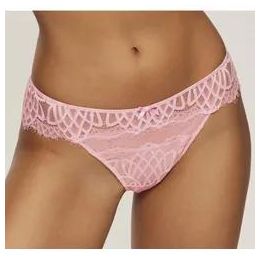 String Lascana "Cara", Damen, Gr. 40/42, rosa (rosa, puder), Spitze, Obermaterial: 87% Polyamid, 13% Elasthan, k&ouml;rpernah, Unterhosen String, aus dezent transparenter Spitze, anteilig aus recyceltem Material