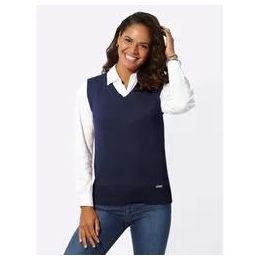 Pullunder Casual Looks "Pullunder", Damen, Gr. 42, blau (marine), 50% Baumwolle, 50% Polyacryl, unifarben, Pullover Pullunder