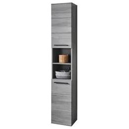 Hochschrank BASIC BY BALCULINA "Silver,Badezimmerschrank BxHxT 34x190x30", silber (rauchsilber), B:34cm H:190cm T:30cm, FSC-zertifizierter Holzwerkstoff, Schr&auml;nke, Hochschrank, Breite 34cm, T&uuml;r L/R monierbar, FSC-Mix 70%