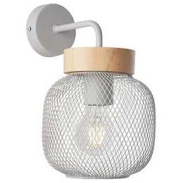 Brilliant Wandleuchte "Giada", grau (grau hell, holz), 1, H: 26,5cm, 1 Stk., Leuchten, Wandlampe, H&ouml;he 26,5 cm, 1x E27, Metall/Holz, Wandleuchte