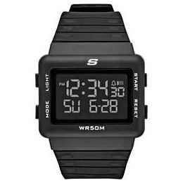 Chronograph Skechers "LARSON", schwarz, Armbanduhren, Herren, Chronograph, Quarzuhr, Armbanduhr, Herrenuhr, Silikonarmband, digital, Wochentag