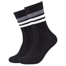 Socken Camano "2er Pack", Damen, Gr. 39-42, schwarz, 85% Viskose, 13% Polyamid, 2% Elasthan, gestreift, Socken Socken