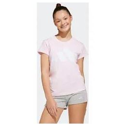 T-Shirt Adidas SPORTSWEAR "ESSENTIALS KIDS", M&auml;dchen, Gr. 164, pink (clear pink, wei&szlig;), Obermaterial: 100% Baumwolle, Rundhals, Shirts T-Shirt, f&uuml;r Kinder, mit Rundhalsausschnitt, aus Baumwolle, atmungsaktiv