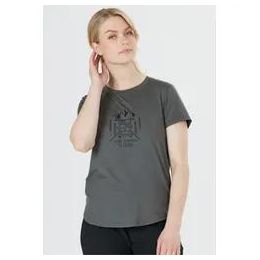 T-Shirt WHISTLER "Tergo", Damen, Gr. 36, grau (dunkelgrau), 92% Polyester, 8% Elasthan, bedruckt, normal, Rundhals, Shirts T-Shirt, Mit Quick-Dry-Funktion