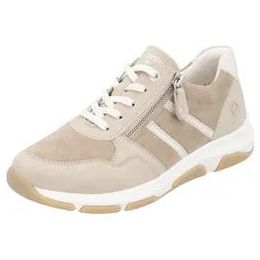 Keilsneaker Remonte, Damen, Gr. 43, beige (hellbeige, creme), Lederimitat, Textil, Schuhe, Freizeitschuh, Halbschuh, Schn&uuml;rschuh in veganer Verarbeitung, Topseller