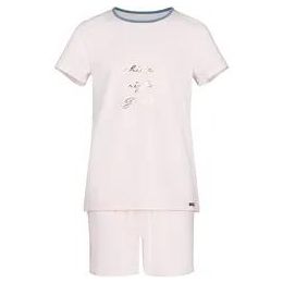 Schlafanzug Skiny "Pyjama", M&auml;dchen, Gr. 140, beige, Obermaterial: 95% Baumwolle CO. 5% Elasthan EL., Homewear-Sets Schlafanzug