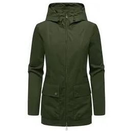 Outdoorjacke Ragwear "Monadetta A", Damen, Gr. L (40), gr&uuml;n (olivgr&uuml;n), Obermaterial: 65% Polyester, 35% Baumwolle. Innenfutter: 100% Polyester, A-Linie Po-bedeckend, hoch geschlossener Ausschnitt, &Auml;rmel ohne &Auml;rmelschlitz abgesteppte Kante krempelbar, Jacken Outdoorjacke, Leichte Kapuzenjacke f&uuml;r die &Uuml;bergangszeit