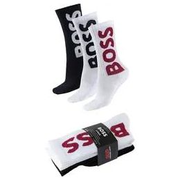 Socken BOSS "Limited Edition Unisex", Herren, Gr. 39-42, schwarz-wei&szlig; (wei&szlig;_wei&szlig;_schwarz), Baumwollmischung, kontrastfarbene Details, unifarben, elastisch, Socken Socken, Special Limited Edition zum 75. Geburtstag OTTO, Unisex