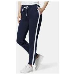 Sporthose STOOKER WOMEN "JUDY 30" Galon Sweathose", Damen, Gr. 40/42, blau (navy), angeraute Sweatware, 100% Polyester, gerade lang, Hosen Sporthose, Sporthose Regular Fit Sport Baumwolle f&uuml;r Damen