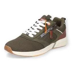 Sneaker Dockers BY GERLI, Herren, Gr. 41, gr&uuml;n (khaki), Synthetik, Textil, Schuhe Sneaker, Freizeitschuh, Schn&uuml;rschuh, komfortabler Schuhweite G (=weit)