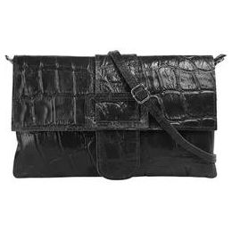 Abendtasche CLUTY, Damen, Gr. B/H/T: 29cm x 17cm x 2cm onesize, schwarz, Leder, Taschen Abendtasche, echt Leder, Made in Italy