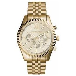 Chronograph Michael Kors "LEXINGTON", gold (goldfarben, champagnerfarben), Armbanduhren, Herren, Chronograph, Quarzuhr, Armbanduhr, Herrenuhr, Stoppfunktion, Edelstahlarmband