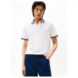 Poloshirt Tommy Hilfiger "LINEN PIQUE REGULAR", Herren, Gr. XL, wei&szlig;, Jersey, Obermaterial: 75% Baumwolle, 25% Leinen, regular fit, Rippb&uuml;ndchen, Shirts
