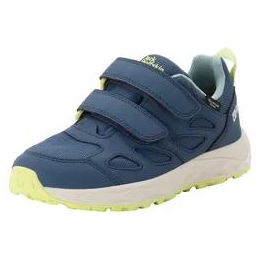Wanderschuh Jack Wolfskin "WOODLAND 2 TEXAPORE LOW VC K", Kinder, Gr. 31, blau (evening sky), Synthetik, Textil, Schuhe Wanderschuh, wasserdicht, Trekkingschuh