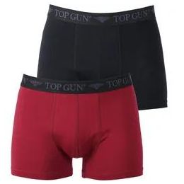 Boxershorts Top Gun "Doppelpack TGUW001", Herren, Gr. 50 (M), rot (sunset, schwarz), Obermaterial: 95% Baumwolle, 5% Elastan, Unterhosen