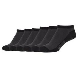 Sneakersocken Mustang "6er Pack", Damen, Gr. 39-42, schwarz, 73% Baumwolle, 23% Polyester, 2% Polyamid, 2% Elasthan, uni, Socken Sneakersocken