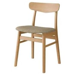 Esszimmerstuhl HAMMEL FURNITURE "Mosb&oslash;l, Stuhl, Massivholz mit gepolstertem Sitz &ndash; robust & komfortabel", , eiche ge&ouml;lt, eiche ge&ouml;lt, beige, B:48cm H:79cm T:46cm, Massivholz, Stoff, St&uuml;hle, Esszimmerstuhl, Massivholz, gepolsterte Sitzfl&auml;che, versch. Farbvarianten