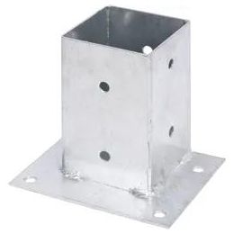 GAH Alberts Aufschraubh&uuml;lse ALBERTS "91x91 mm", silber (silberfarben), B:16,3cm, Stahl, Bodenanker, f&uuml;r die b&uuml;ndige Befestigung an Geraden