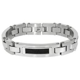 Armband ZEEme "Edelstahl matt glanz zweifarbig mit schwarzem Stahlseil", schwarz, Armb&auml;nder, Damen, 22cm, Edelstahl, gl&auml;nzend, Armband