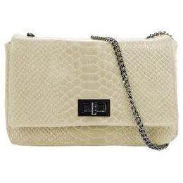 Umh&auml;ngetasche CLUTY, Damen, Gr. B/H/T: 18cm x 13cm x 5cm onesize, beige, Leder, Taschen Umh&auml;ngetasche, echt Leder, Made in Italy