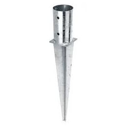 GAH Alberts Einschlag-Bodenh&uuml;lse ALBERTS, silber (silberfarben), B:8,1cm, Stahl, Bodenanker, f&uuml;r Rundholzpfosten, &Oslash;81 mm, Gesamtl&auml;nge 600 mm
