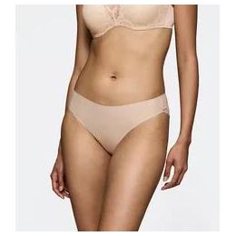 Tai-Slip Triumph "Body Make-Up Illusion Lace", Damen, Gr. 38, beige, Microtouch, Obermaterial: 80% Polyamid, 20% Elasthan. Spitze: 92% Polyamid, 8% Elasthan, leicht gl&auml;nzend, unifarben, k&ouml;rpernah, Unterhosen, florale Stretch-Spitze, hoher Beinausschnitt, weiche Microfaser