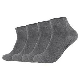 Kurzsocken Camano "Kurzsocken 4er Pack", Herren, Gr. 43-46, grau (dunkelgrau mix), 80% Viskose, 19% Polyamid, 1% Elasthan, meliert, Socken