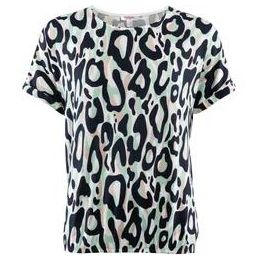 Kurzarmshirt STOOKER WOMEN "STCLEA Print T-Shirt", Damen, Gr. 48/50, gr&uuml;n (gr&uuml;n abstract leo aop), Feinstrick, 96% Polyester, 4% Elasthan, regular fit, Rundhals, Shirts, Regular Fit T-Shirt Spitzen- Shirt f&uuml;r Damen