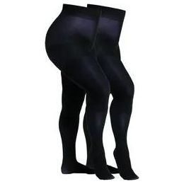 Feinstrumpfhose Camano "fine curvy", Damen, Gr. 56/58, blau (navy), Obermaterial: 85% Polyamid, 15% Elasthan, unifarben, elastisch, Strumpfhosen Feinstrumpfhose, Curvy-Tights, matt, extra breiter Bund