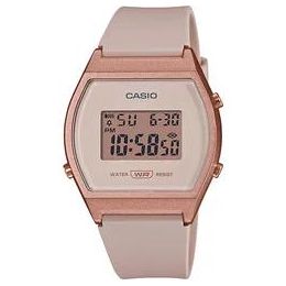 Chronograph, rosa (creme), Casio TIMELESS COLLECTION, Armbanduhren, Damen, Chronograph, Quarzuhr, Armbanduhr, Damenuhr, Digitaluhr,Resinarmband, Stoppfunktion