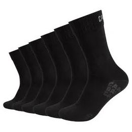 Socken CAMP DAVID "6er Pack", Damen, Gr. 43-46, schwarz, 80% Baumwolle, 18% Polyamid, 2% Elasthan, uni, Socken Socken