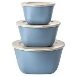 Aufbewahrungssch&uuml;ssel Koziol "CONNECT BOX SET STOCKHOLM", blau (nature flower blau), B:25cm H:13cm, Lebensmittelaufbewahrungsbeh&auml;lter, (1 + 2 + 4 L), melaminfrei, CO2 neutrale Produktion