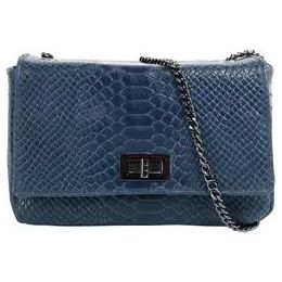 Umh&auml;ngetasche CLUTY, Damen, Gr. B/H/T: 18cm x 13cm x 5cm onesize, blau, Leder, Taschen Umh&auml;ngetasche, echt Leder, Made in Italy