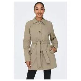 Jacqueline de Yong Trenchcoat JDY "JDYISADORA TRENCHCOAT OTW HAB NOOS", Damen, Gr. L, braun (weatherot teak), Web, Obermaterial: 100% Polyester, unifarben, ca. Mitte Oberschenkel, Rundhals, M&auml;ntel, mit Bindeg&uuml;rtel in der Taille