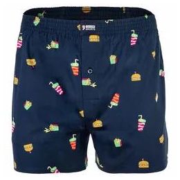 Webboxer Happy Shorts "Web-Boxershorts 1er Pack", Damen, Gr. L, bunt (fast food), Obermaterial: 100% Baumwolle CO., Unterhosen