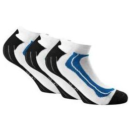Kurzsocken Rohner Socks "Socken Sneaker Sport 3er Pack 3er Pack", Herren, Gr. 35-38, wei&szlig; (wei&szlig;, blau), Obermaterial: 40% Baumwolle CO. 38% Polyester PES. 20% Polyamid PA. 2% Elasthan EL., Socken
