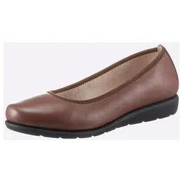 Ballerina Classic Basics, Damen, Gr. 38, braun (cognac), Glattleder, Basic, Schuhe Ballerina