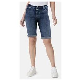 Bermudas STOOKER WOMEN "KORFU Bermuda Boyfriend Fit", Damen, Gr. 38, blau (heavy used blau), Denim/Jeans, 98% Baumwolle, 2% Elasthan, eng kurz, Hosen Bermudas, Bermuda 5-Pocket Boyfriend Fit Power Stretch f&uuml;r Damen