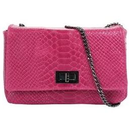 Umh&auml;ngetasche CLUTY, Damen, Gr. B/H/T: 18cm x 13cm x 5cm onesize, pink, Leder, Taschen Umh&auml;ngetasche, echt Leder, Made in Italy